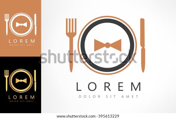 Business Lunch Logo Vector Design Plate Stock Vector (Royalty Free ...