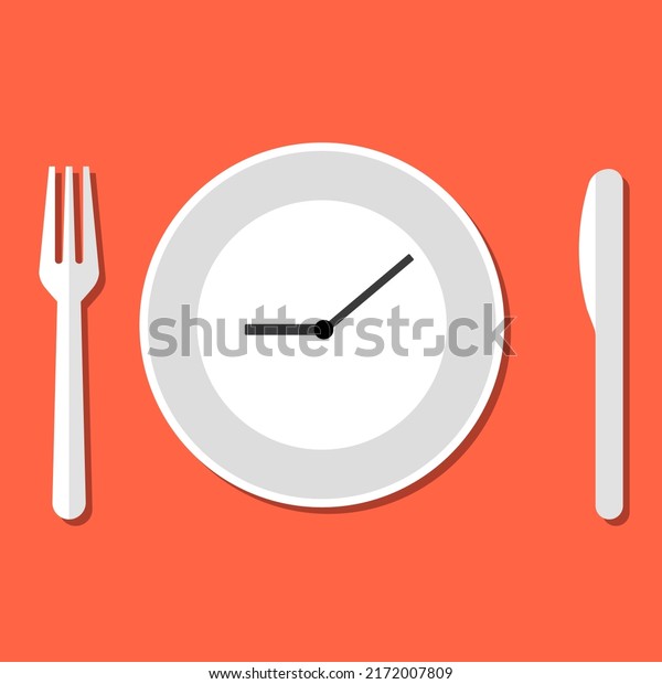 Business Lunch Sign Plate Clock Pictogram Stock Vector (Royalty Free ...