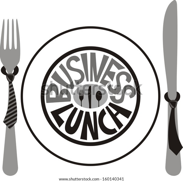 Business Lunch Vector Illustration Stock Vector (Royalty Free) 160140341