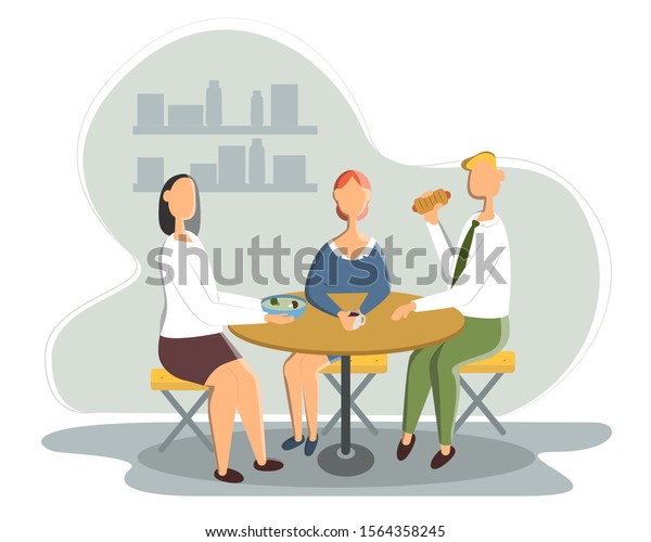 Business Lunch Vector Illustration Office Situation Stock Vector ...