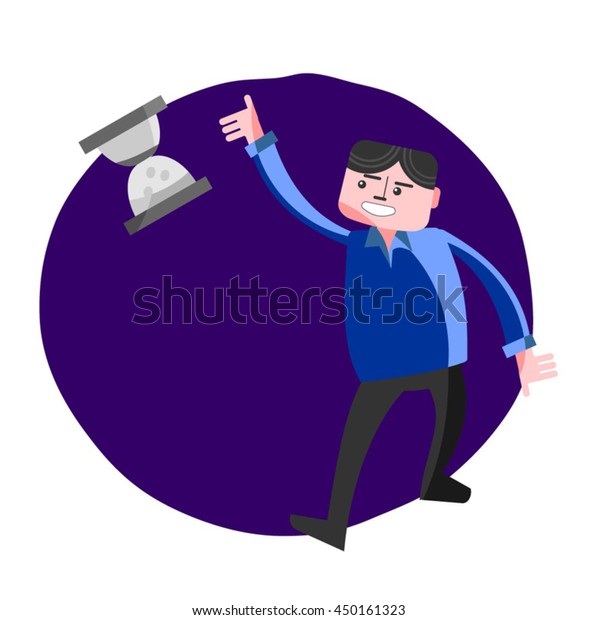 Business Man Catching Time Stock Vector (Royalty Free) 450161323 ...