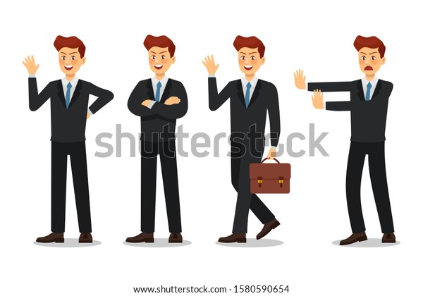 Business Man Character Design Vector Illustration Stock Vector (Royalty ...