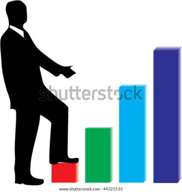 Business Man Climbing Graph Concept Stock Vector (Royalty Free ...