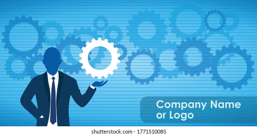Business Man Cogs Banner Stock Vector (Royalty Free) 1771510085 ...