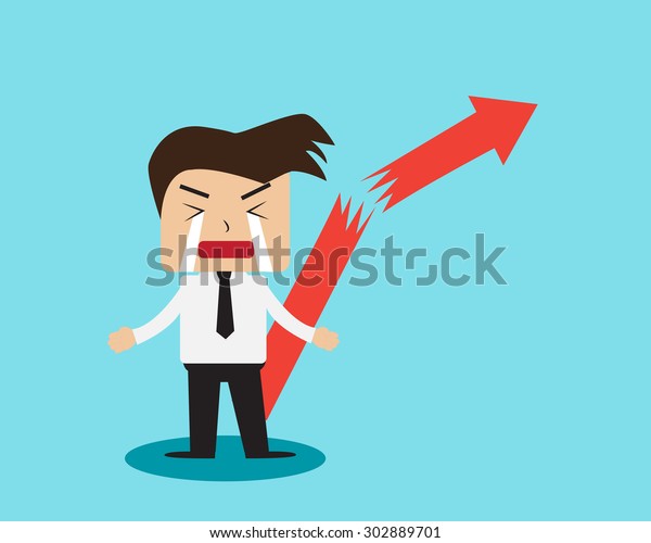 Business Man Fail Mission Cry Vector Stock Vector (Royalty Free) 302889701