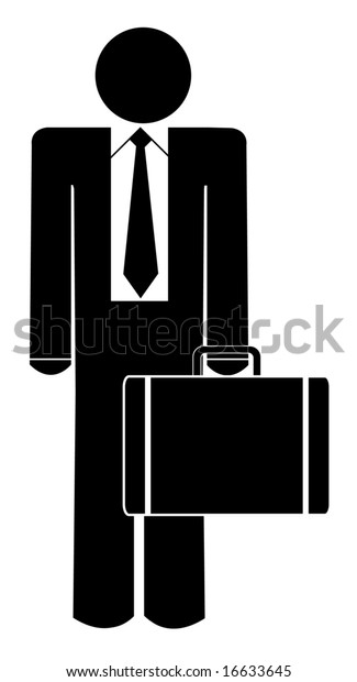 Business Man Figure Holding Briefcase Suitcase Stock Vector (Royalty ...