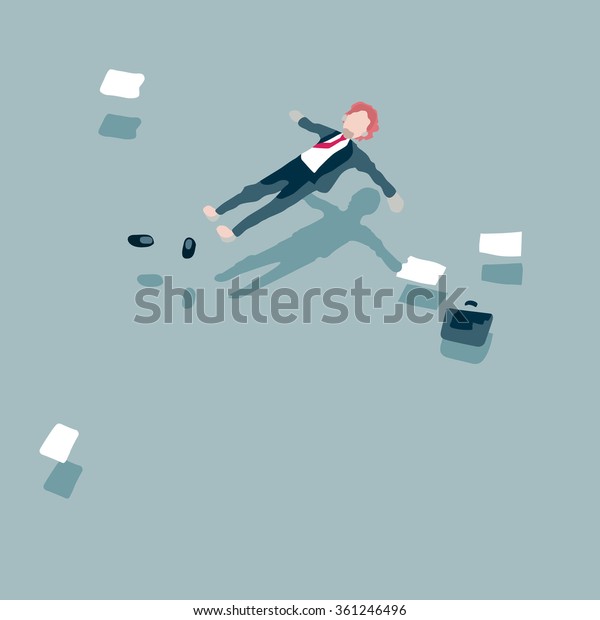Business Man Floating On Water Document Stock Vector (Royalty Free ...