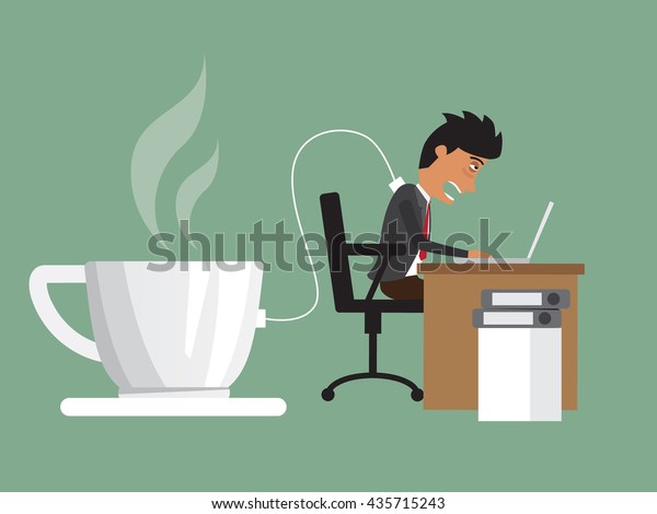 Business Man Hard Working Need Power Stock Vector (Royalty Free ...