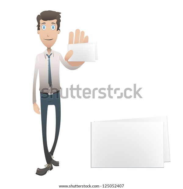 Business Man Holding Card Vector Design Stock Vector (Royalty Free ...