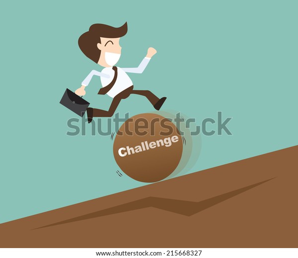 Business Man Jumping Over Challenge Stock Vector (Royalty Free ...