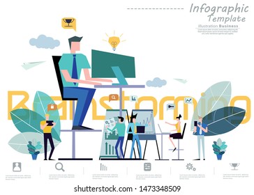 Vector Illustration Group People Characters Thinking Stock Vector ...