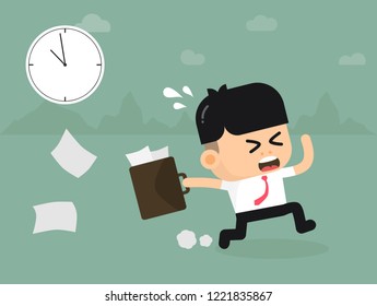 Business Man Late Work Vector Stock Vector (Royalty Free) 1221835867 ...