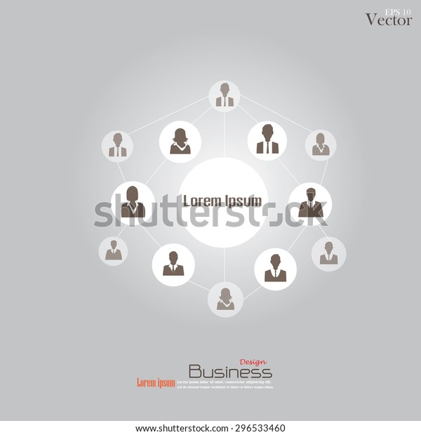 Business Man Networkconnecting Peoplenetwork Conceptvector Illustration ...