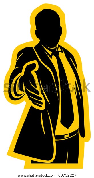 Business Man Offering His Hand Handshake Stock Vector (Royalty Free ...