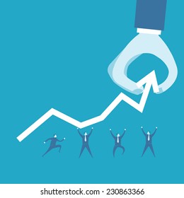 Business Man Positive Graph Stock Vector (Royalty Free) 230863366 ...