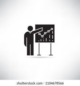 Business Man Present Graph Icon Stock Vector (Royalty Free) 1104678566 ...