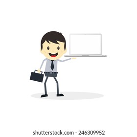 Business Man Presentation Cartoon Stock Vector (Royalty Free) 246309952 ...