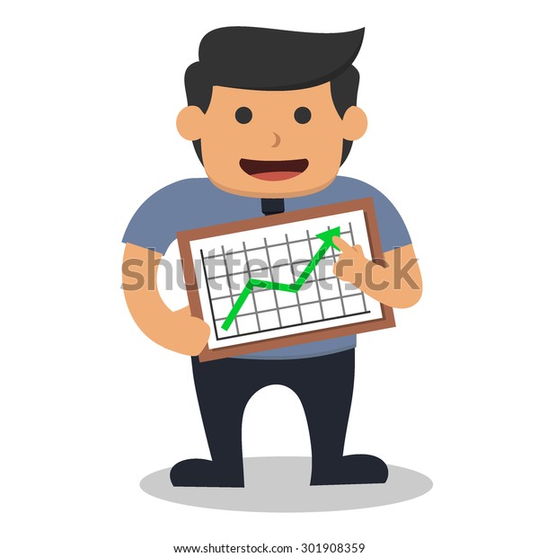 Business Man Presenting Chart Stock Vector (Royalty Free) 301908359 ...