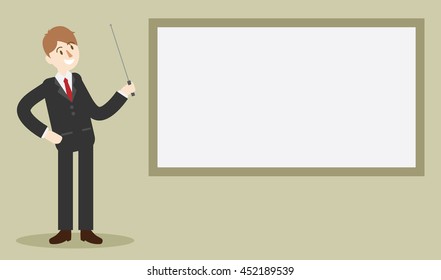 Business Man Presenting Presentation Work Cartoon: Stock-Vektorgrafik ...