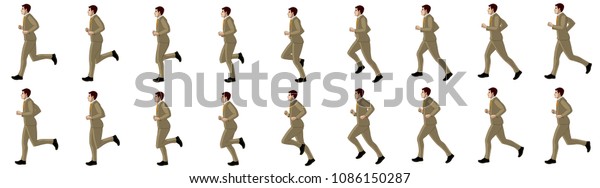 Business man running animation sprite sheet