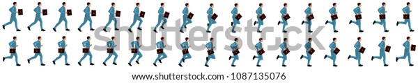 Business Man Running Animation Sprite Sheet: Stock-Vektorgrafik ...