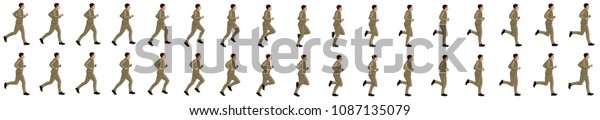 Business Man Running Animation Sprite Sheet เวกเตอร์สต็อก (ปลอดค่า ...