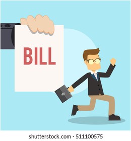 Business Man Running Bill Stock Vector (Royalty Free) 511100575 ...