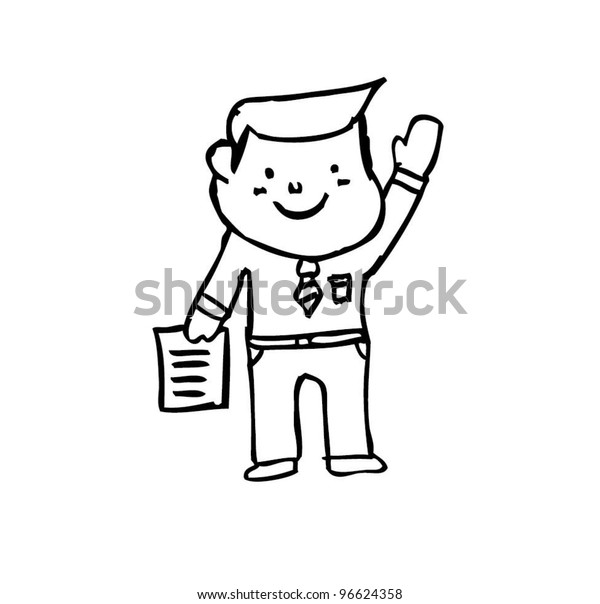 Business Man Say Hello Vector Illustration Stock Vector (Royalty Free ...