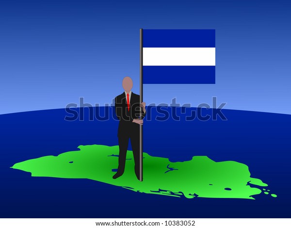 Business Man Standing On Map El Stock Vector (Royalty Free) 10383052 ...