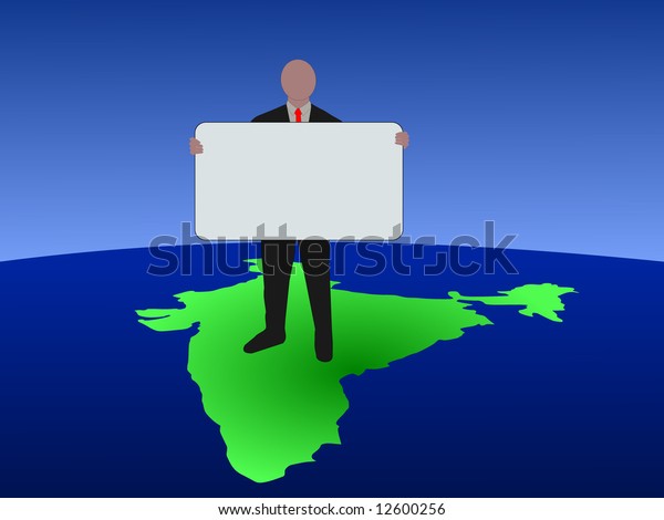 Business Man Standing On Map India Stock Vector (Royalty Free) 12600256 ...