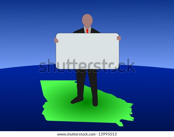 Business Man Standing On Map Georgia Stock Vector (Royalty Free ...
