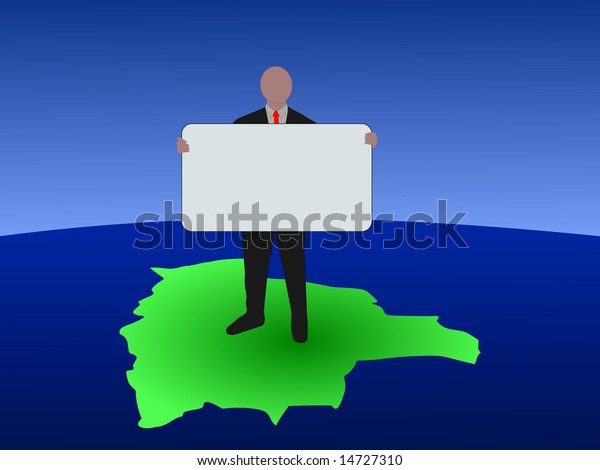 Business Man Standing On Map Bolivia Stock Vector (Royalty Free ...