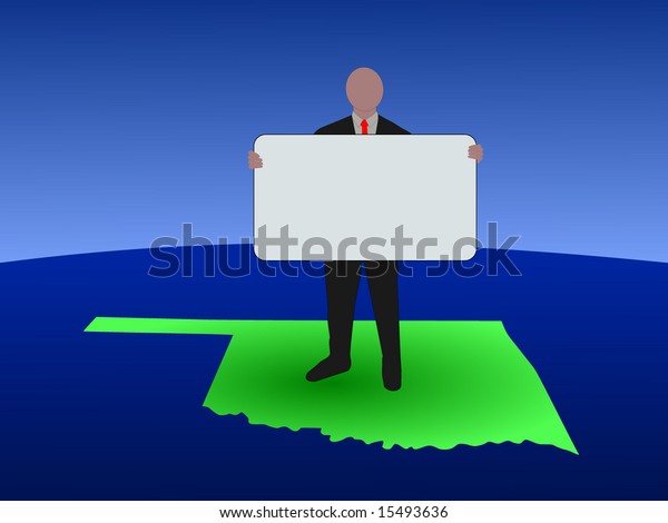 Business Man Standing On Map Oklahoma Stock Vector (Royalty Free ...