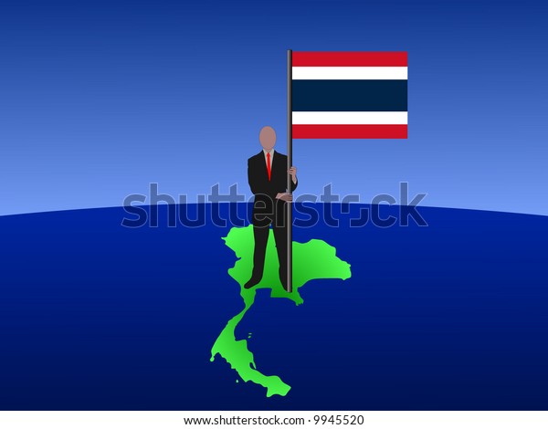 Business Man Standing On Map Thailand Stock Vector (Royalty Free ...