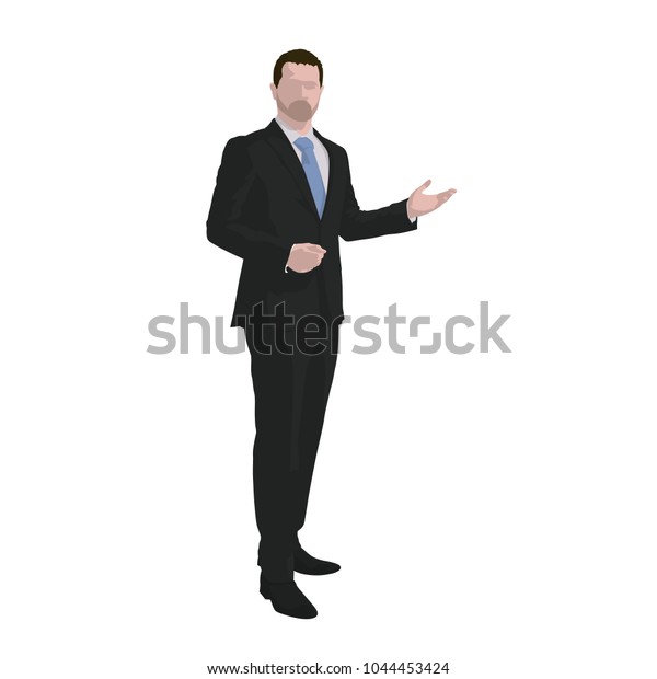 Business Man Suit Explaining His Ideas Stock Vector (Royalty Free ...