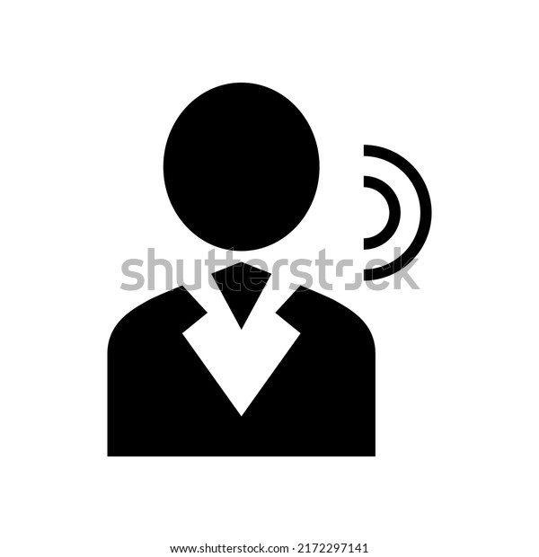 Business Man Talking Icon Logo Isolated Stock Vector (Royalty Free ...