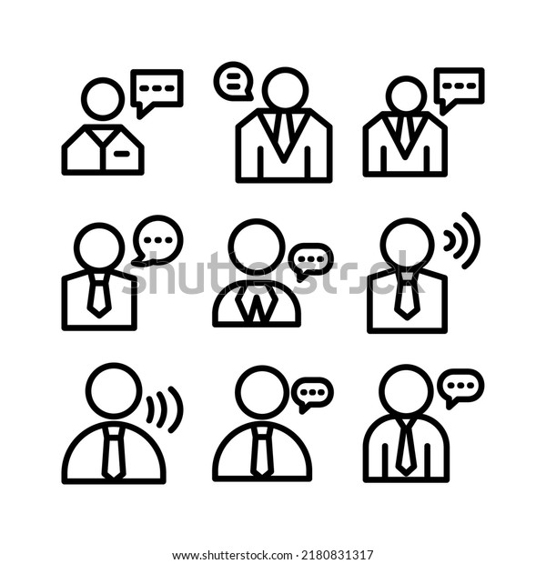 Business Man Talking Icon Logo Isolated Stock Vector (Royalty Free ...