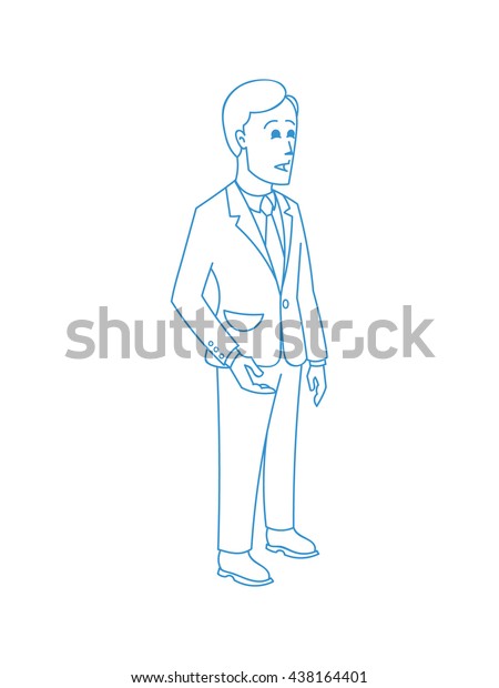 Business Man Talking Side View Stock Vector (Royalty Free) 438164401