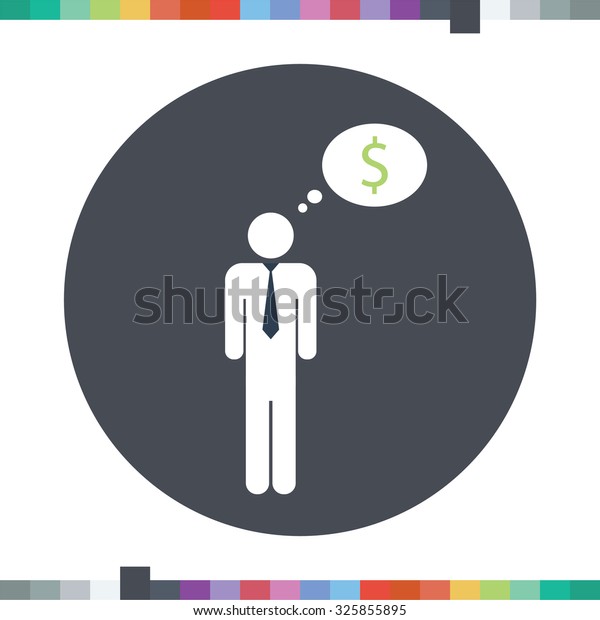 Business Man Thinking About Money Vector Stock Vector (Royalty Free ...