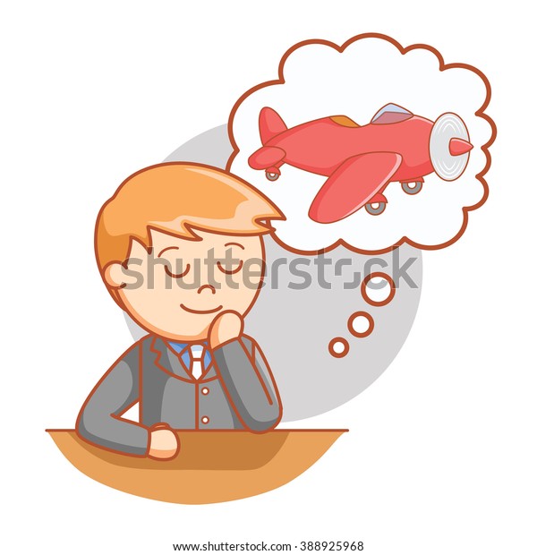 Business Man Thinking Plane Stock Vector (Royalty Free) 388925968 ...