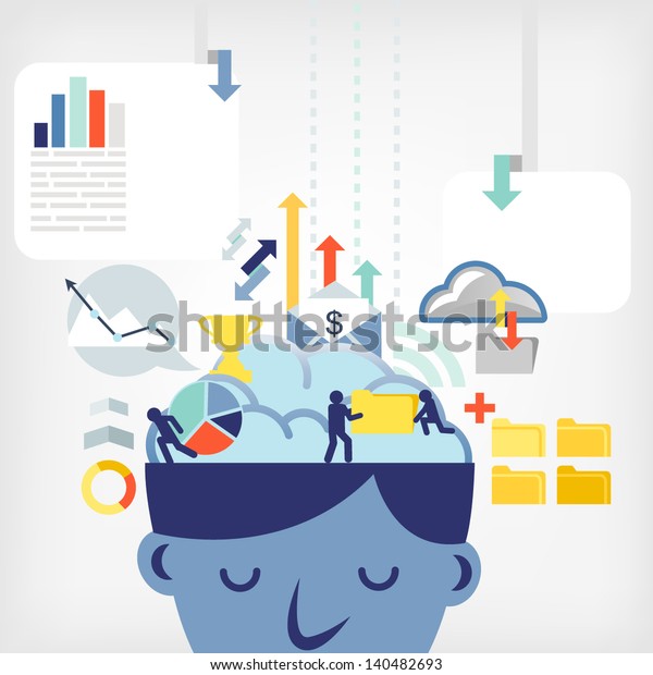 Business Man Thinking Plans Stock Vector (Royalty Free) 140482693 ...