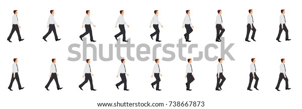 Business Man Walk Cycle Stock Vector (Royalty Free) 738667873
