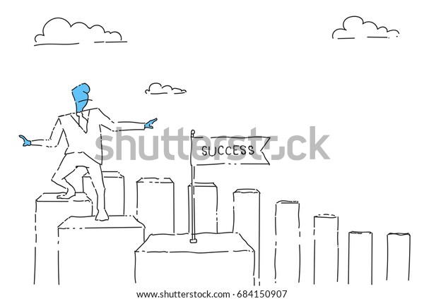 Business Man Walking Chart Bars Financial Stock Vector (Royalty Free ...