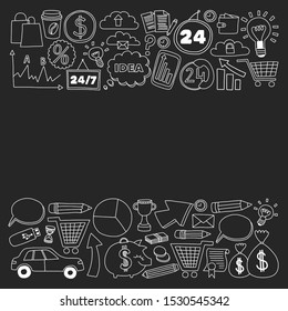 Business Management Background Pattern Finance Icons Stock Vector ...
