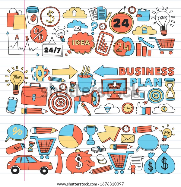Business Management Background Pattern Finance Icons Stock Vector ...