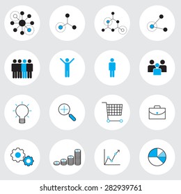 Serie de iconos de administración con: vector de stock (libre de ...