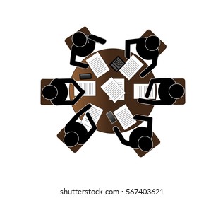 Business Men Round Table Discussion By Stock Vector (Royalty Free ...