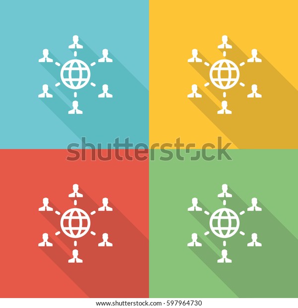 Business Network Flat Icon Concept Stock Vector (Royalty Free ...