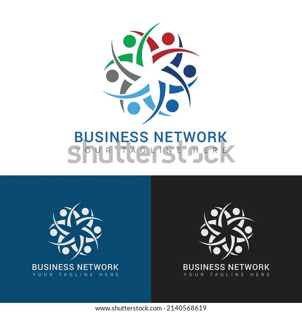Business Network Logo Designlogo Template: เวกเตอร์สต็อก (ปลอดค่า ...