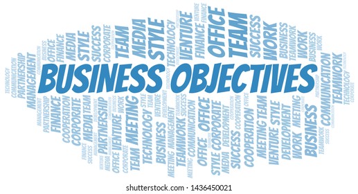 Business Objectives Word Cloud Collage Made Stock Vector (Royalty Free ...